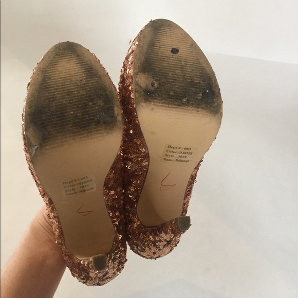 Bakers | Shoes | Beautiful Bakers Rose Gold Sequin Platform Heels ...